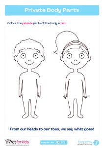 Our Private Body Parts Worksheet - Emmy & Friends